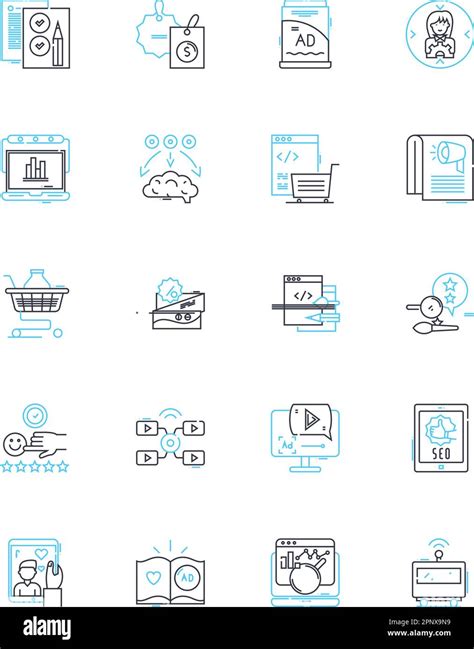 Influence Power Linear Icons Set Authority Control Dominance Impact