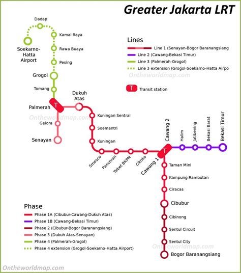 Jakarta Lrt Map Jakarta Light Rail Transit Map