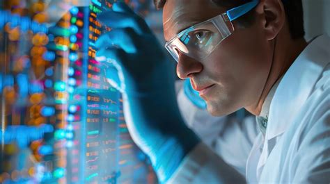 Premium Photo Scientist Reviewing Dna Data Sets And Genetic Profiles In A Research Lab
