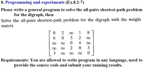 Video Solution Please Write A General Program To Solve The All Pairs