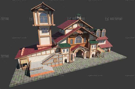风格化 卡通模型 历史建筑模型库 Blender Blend 模型下载 Cg模型网