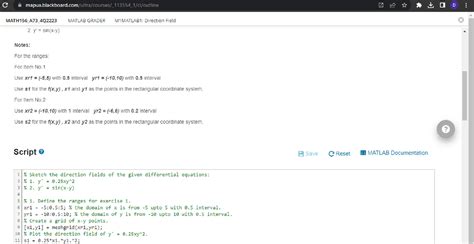 Matlab Codes About Differential Equations Assignments Differential