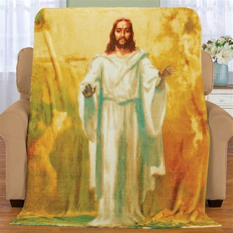 Large Jesus Christ Religious Soft Plush Throw Blanket Bed Bath