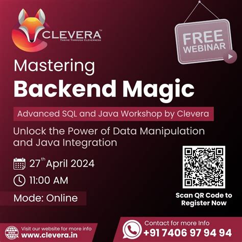 Mastering Backend Magic Advanced Sql And Java Workshop By Clevera