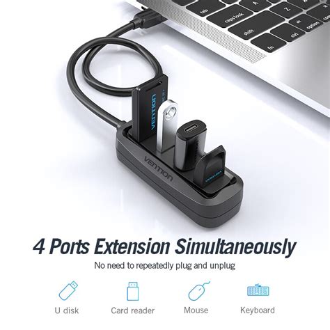 Tions Usb 2 0 Hub 4 Port Mit Led Multi Usb Splitte Vicedeal