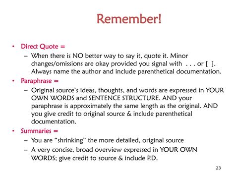 Ppt Quoting Paraphrasing And Summarizing Powerpoint Presentation Id 2422848