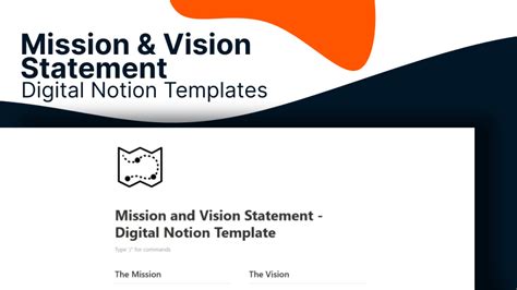 Mission And Vision Statement Prototion Buy Notion Template