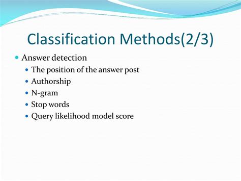 Ppt A Classification Based Approach To Question Answering In