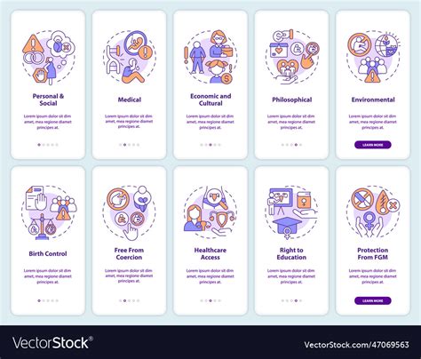 Reproductive Choice Onboarding Mobile App Screen Vector Image