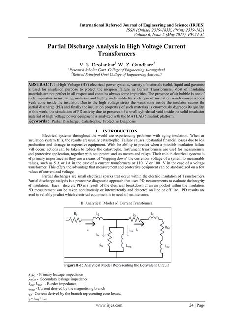 Partial Discharge Analysis In High Voltage Current Transformers Pdf