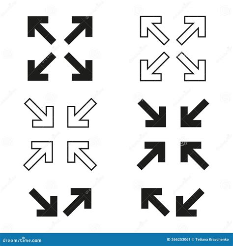 Arrows Squares For Mobile App Design Computer Interface Vector Illustration Stock Vector