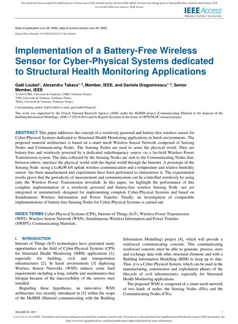 Pdf Implementation Of A Battery Free Wireless Sensor For Cyber