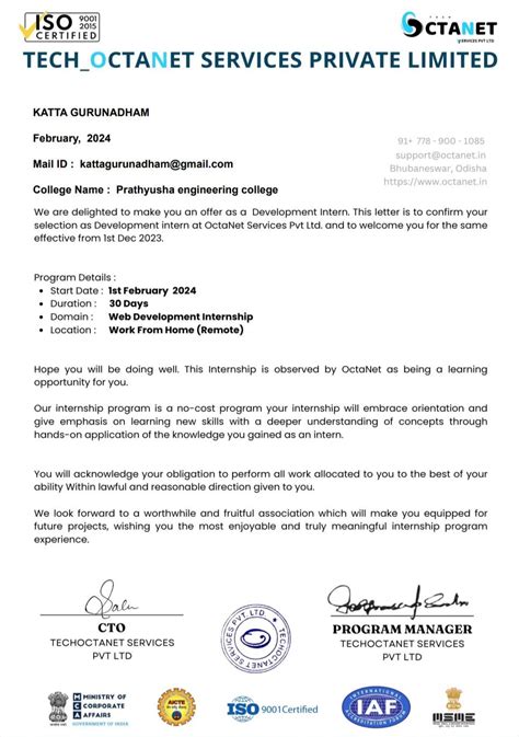 Internship Webdevelopment Octanetservices Gurunadham Katta