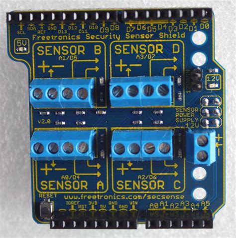 Security Sensor Shield For Arduino Freetronics