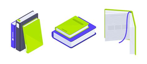 아이소 메트릭 책 교육 또는 판타지 문학 더미 백과 사전 학교 책 더미 3d 벡터 일러스트 레이션 세트 교과서 열기 및 닫기 3차원 형태에 대한 스톡 벡터 아트 및 기타