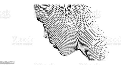 큐브에서 구성 추상 디지털 인간의 머리 비즈니스 프리젠 테이션 전단지 또는 포스터를위한 미니멀 한 디자인 기술 및 로봇 공학 개념 복셀 아트3d 벡터 일러스트레이션 인공