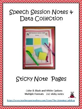 Speech Data Collection And Progress Monitoring Sticky Note Bundle