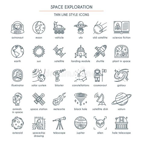 Space Exploration Icon Set Stock Vector Illustration Of Planet 86116835