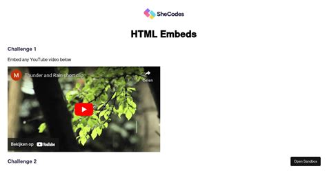 Html Embeds Challenge Forked Codesandbox