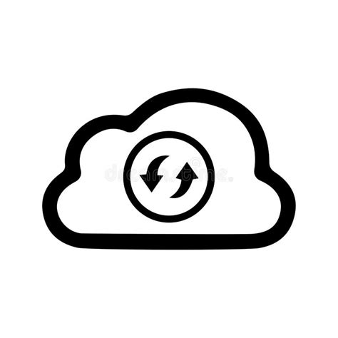 Cloud Refresh Update Icon Black Vector Design Stock Vector
