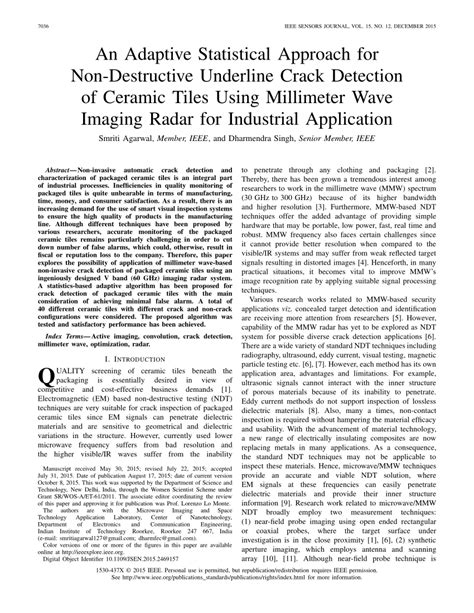 Pdf An Adaptive Statistical Approach For Non Destructive Underline Crack Detection Of Ceramic