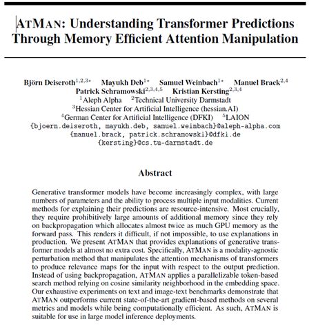 CIPARLABS Research Summary Of ATMAN Understanding Transformer
