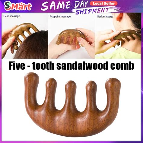 Sandalwood Massage Comb Head Meridian Scalp Comb Face Eye Shoulder Scraping Treatment Hair Loss
