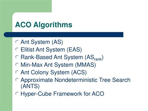 Ppt Ant Colony Optimization Algorithms For The Traveling Salesman Problem Powerpoint