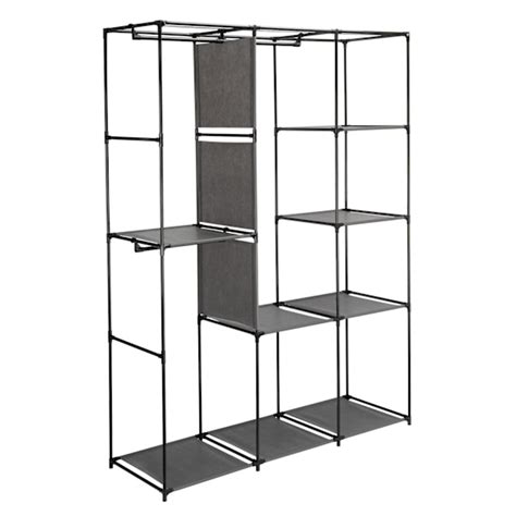 Garderob Med 8 Hyllor Gardin Antracit Cdon