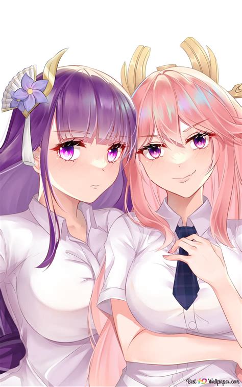 Genshin Impact Baal Raiden Shogun Yae Miko Guuji 2K Wallpaper Download