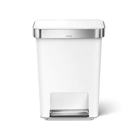 Simple Human Rectangular Pedal Bin White 45l Pitre Home Simple Human Rectangular Pedal Bin White 45l Pitre Home
