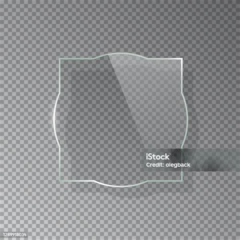 회색 투명 배경에 격리된 사실적인 3d 유리 프레임 창조적 인 테두리 플레이트 개체 벡터 빈 프레임워크입니다 0명에 대한 스톡 벡터 아트 및 기타 이미지 Istock
