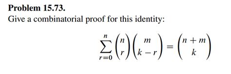 solved problem 15 73 give a combinatorial proof for this