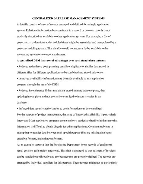 Pdf Centralized Database Management Systems … · Centralized Database Management Systems A