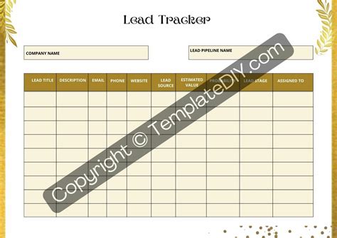 Lead Tracker Template Printable In Pdf Word Excel