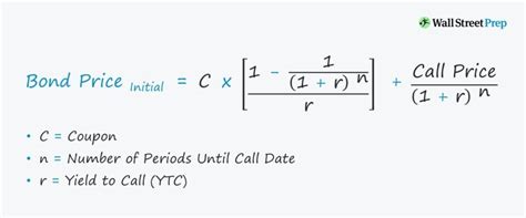 Yield To Call YTC Formula Calculator