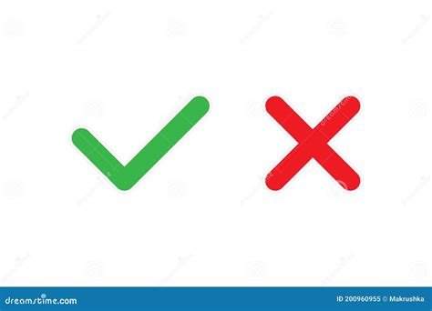 Correct And Wrong Checkmark Sticker Isolated Yes And No Tick Positive And Negative Survey Icon
