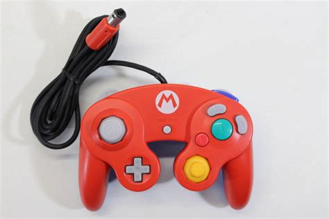 Official Club Nintendo Mario Red X Blue Gamecube Controller Cord Damage