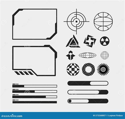 Hud Futuristic Frame Border Game Swag Elements Pack Cyber Sci Fi Icon Symbol Cyberpunk