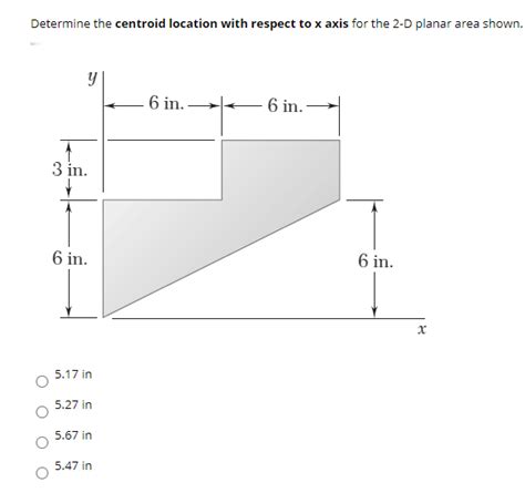Solved Determine The Centroid Location With Respect To X Chegg Com
