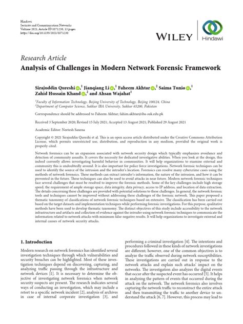 5 Analysis Of Challenges In Modern Network Forensic Framework Pdf