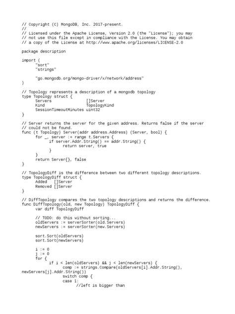 Comparing Mongodb Topology Descriptions And Calculating The Difference