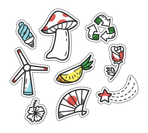 Premium Vector Set Of Cute Patch Isolated On White Background