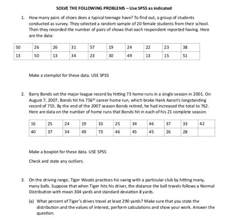 Solved SOLVE THE FOLLOWING PROBLEMS Use SPSS As Indicated Chegg Com
