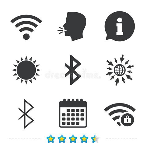 Wifi And Bluetooth Icon Wireless Mobile Network Editorial Photo Illustration Of Locked Icon