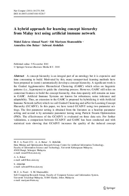Pdf A Hybrid Approach For Learning Concept Hierarchy From Malay Text