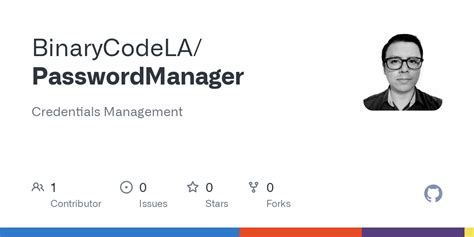 Github Binarycodela Passwordmanager Credentials Management