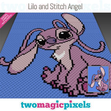 Lilo And Stitch Angel C2c Graph Sc Graph Cross Stitch Graph By Two Magic Pixels