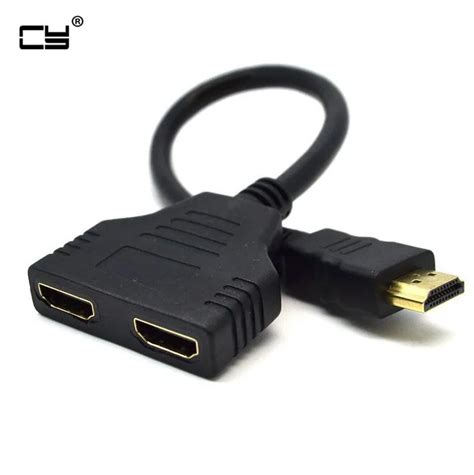 20CM One 1 HDMI Male To Double Dual 2 HDMI Female Y Splitter Switch Extension Adapter Cable FOR
