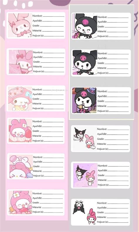 ️‍🔥cute Printable ️‍🔥 Etiquetas Para Cuadernos Etiquetas De Material